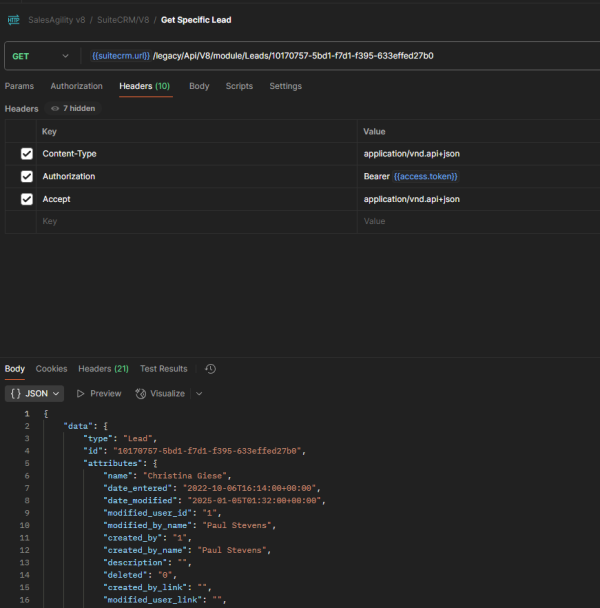 SuiteCRM V8 API Guide: Authenticate, Retrieve, and Manage Leads with Postman